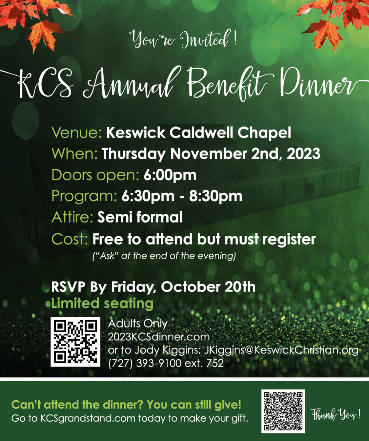This is our biggest fundraiser of the year! - Keswick Christian